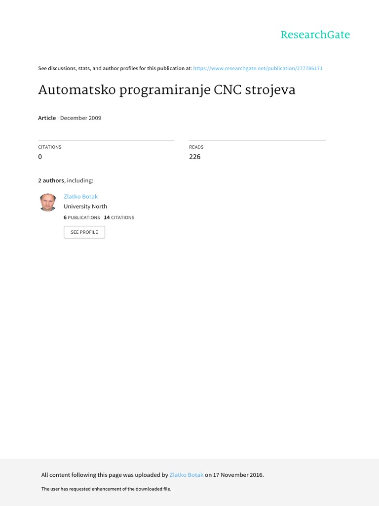 Automatsko Programiranje CNC Strojeva | PDF