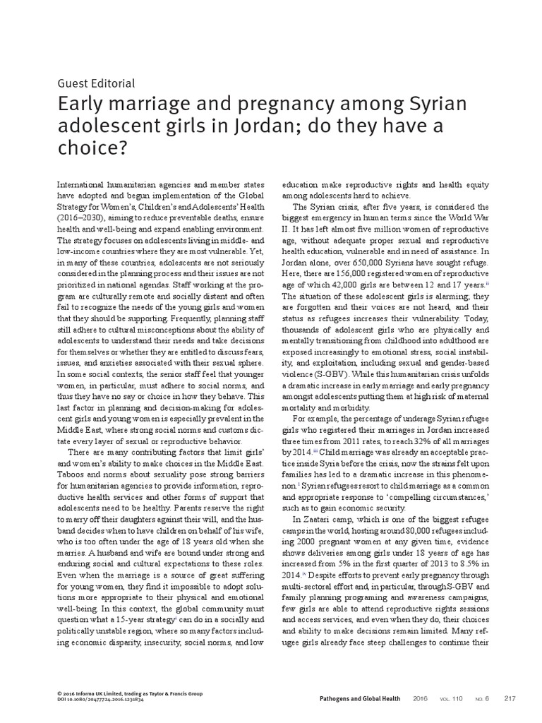 Early Marriage and Pregnancy | PDF | Child Marriage | Adolescence