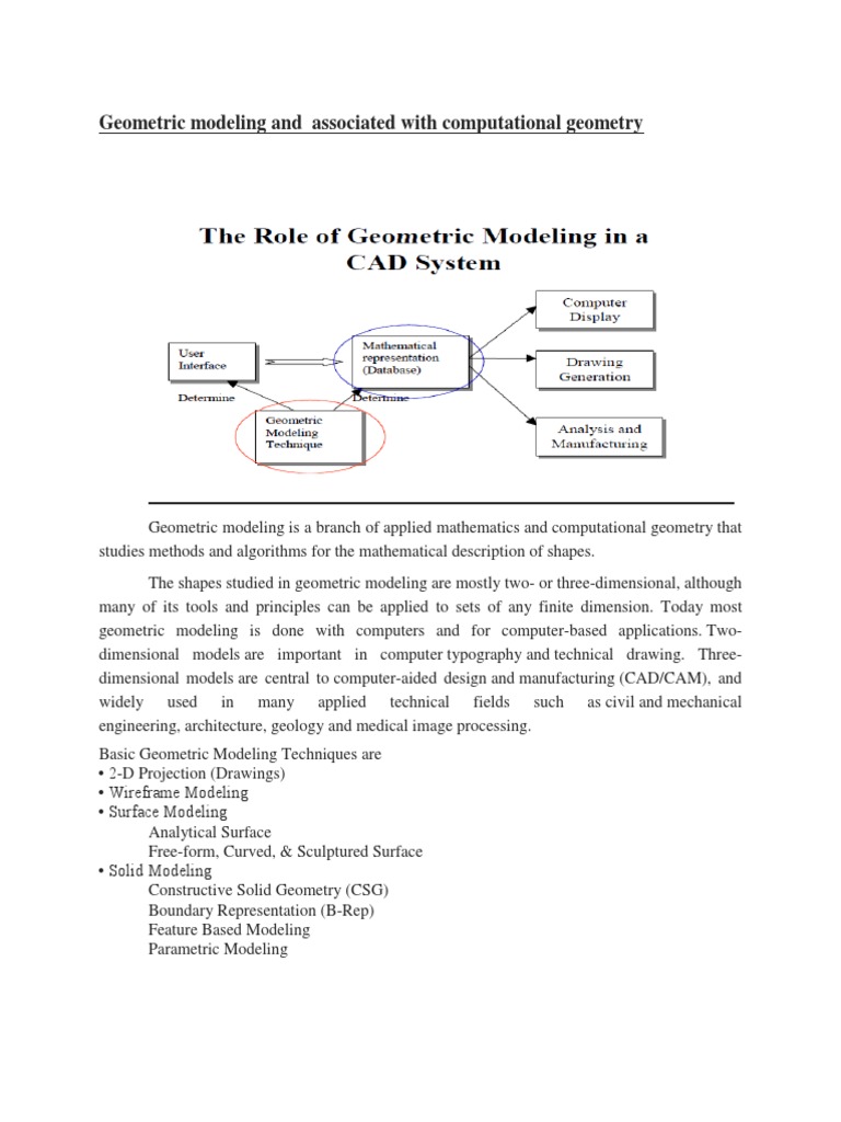 Geometric Modeling and Associated With Computational Geometry | PDF ...