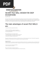 Secant Pile Wall Design Example | PDF | Deep Foundation | Civil Engineering