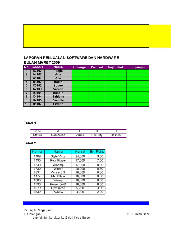 Pretest Soal Excel Sulit | PDF
