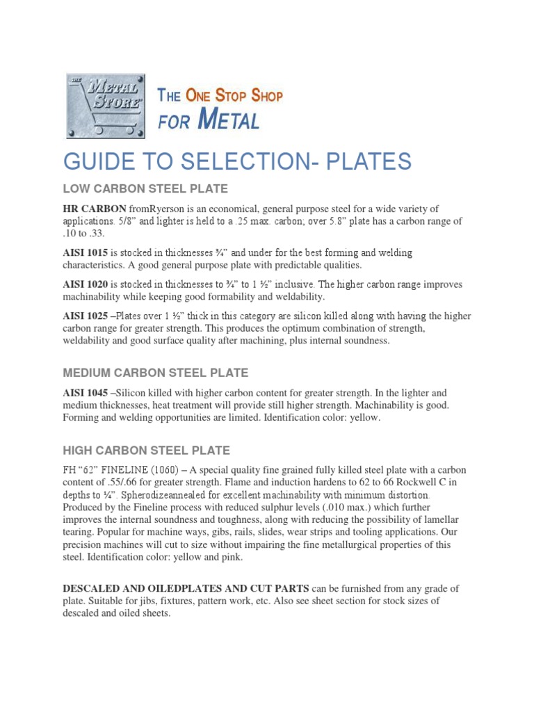 Steel Guide To Selection | PDF | Structural Steel | Heat Treating