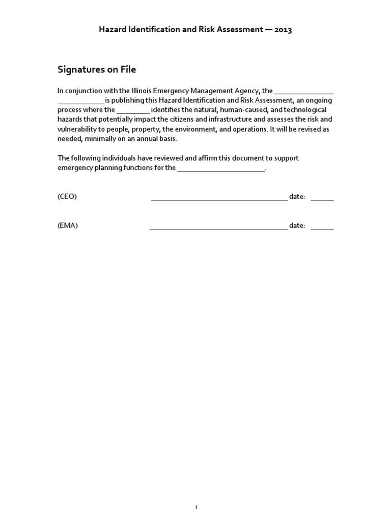 Template HIRA | PDF | Hazards | Emergency Management