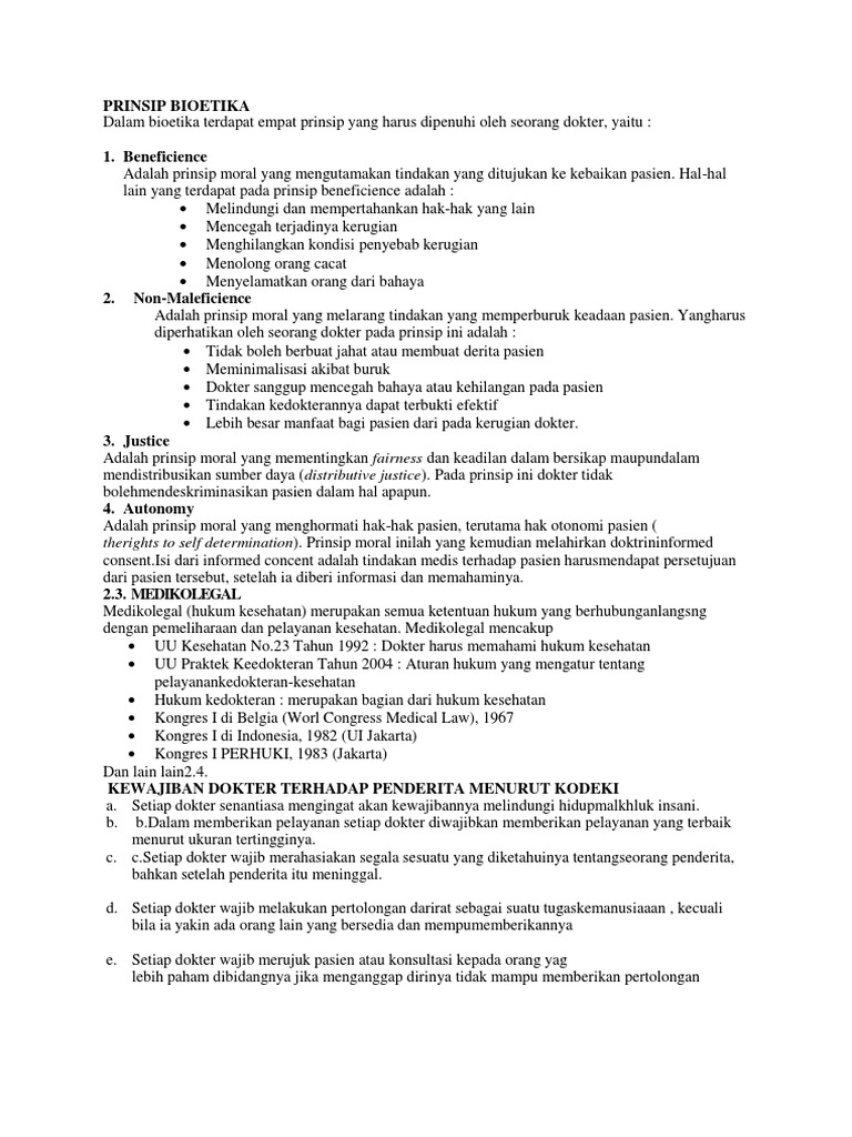 Prinsip Bioetika | PDF