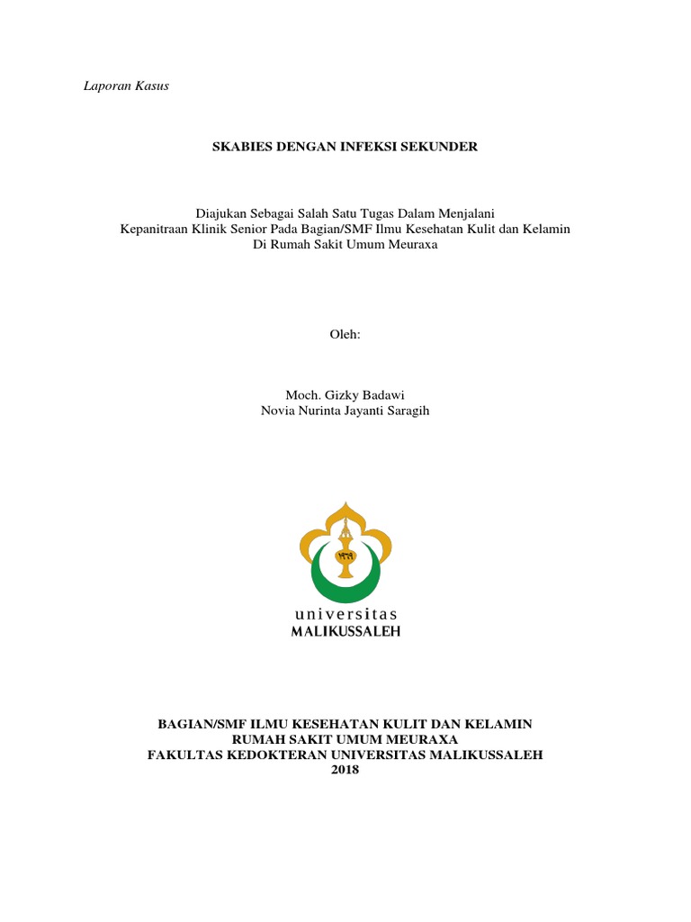 Skabies Dengan Infeksi Sekunder: Laporan Kasus | PDF
