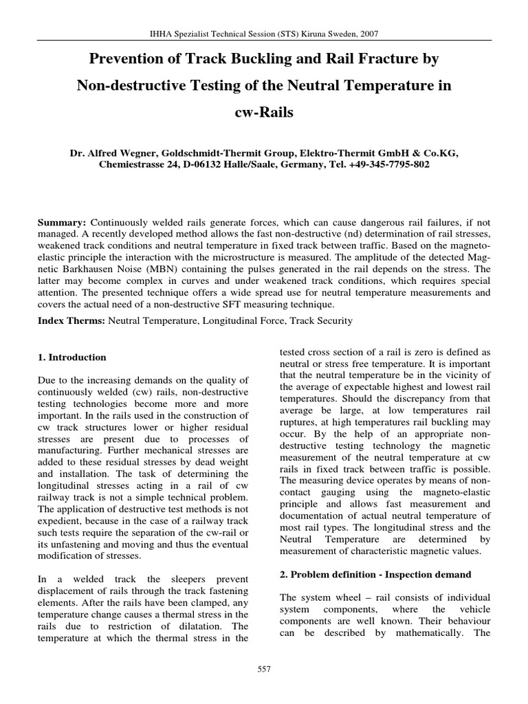 Prevention of Track Buckling & Rail Fracture | PDF | Track (Rail ...