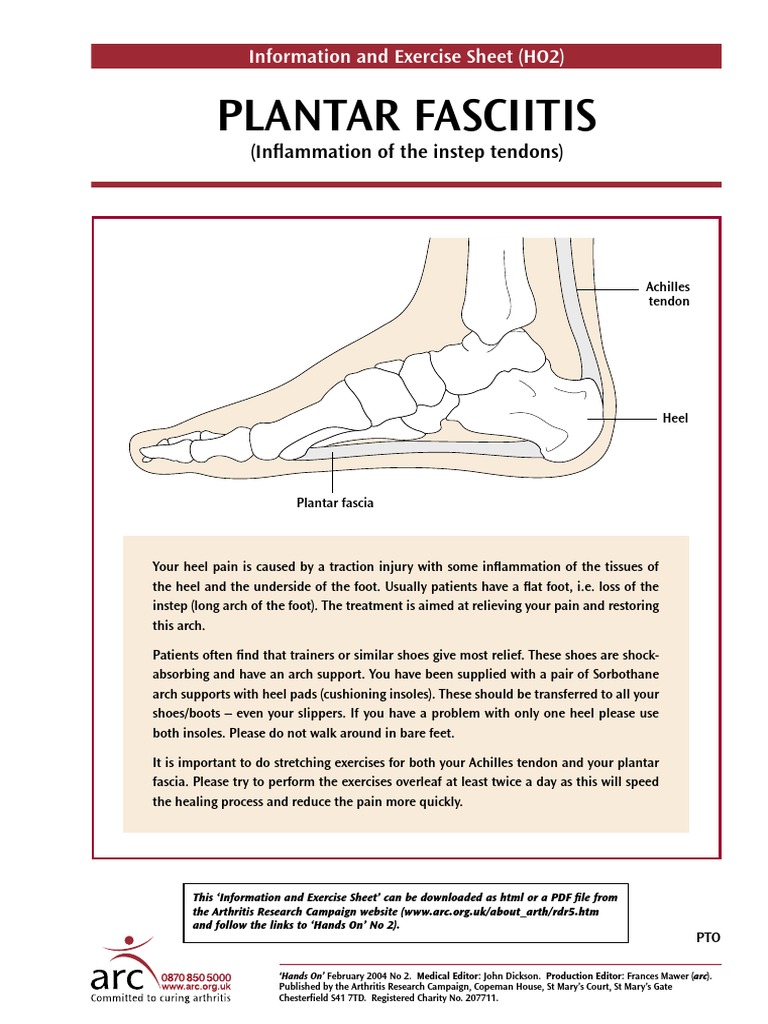 Plantar Fasciitis Information Sheet PDF | PDF | Foot | Human Anatomy