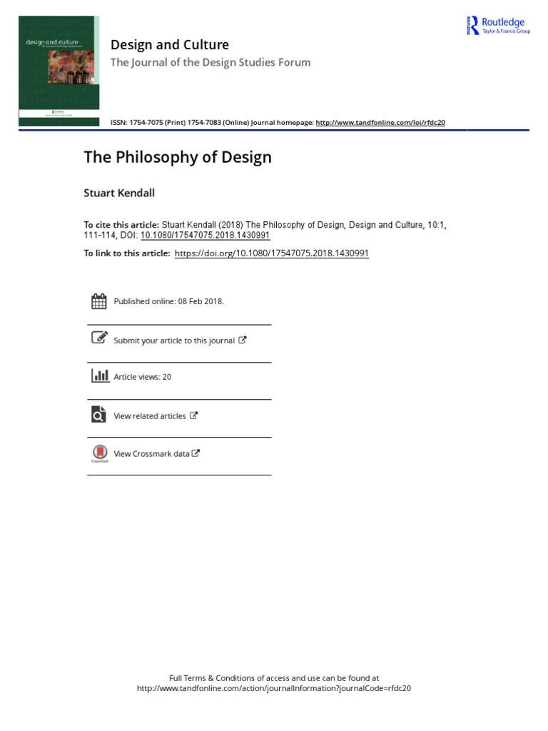 (REVIEW) KENDALL, Stuart - The Philosophy of Design by Glenn Parsons ...