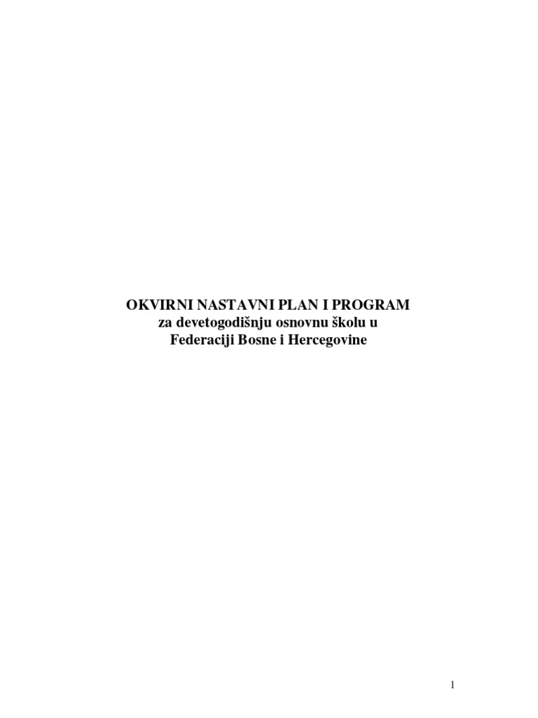 Nastavni Plan I Program PDF | PDF