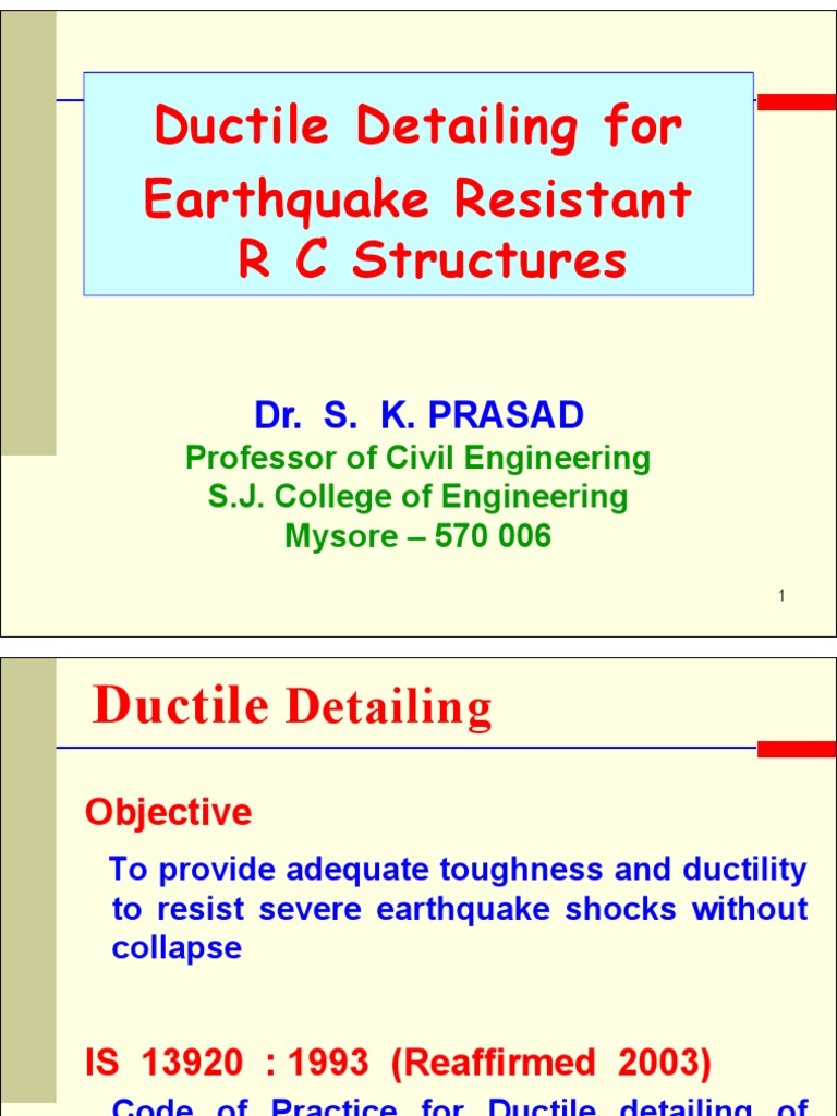 07 Ductile Detailing RC Buildings | PDF | Beam (Structure) | Column