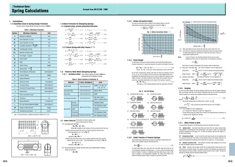 Spring Calculations | Download Free PDF | Elasticity (Physics) | Wire