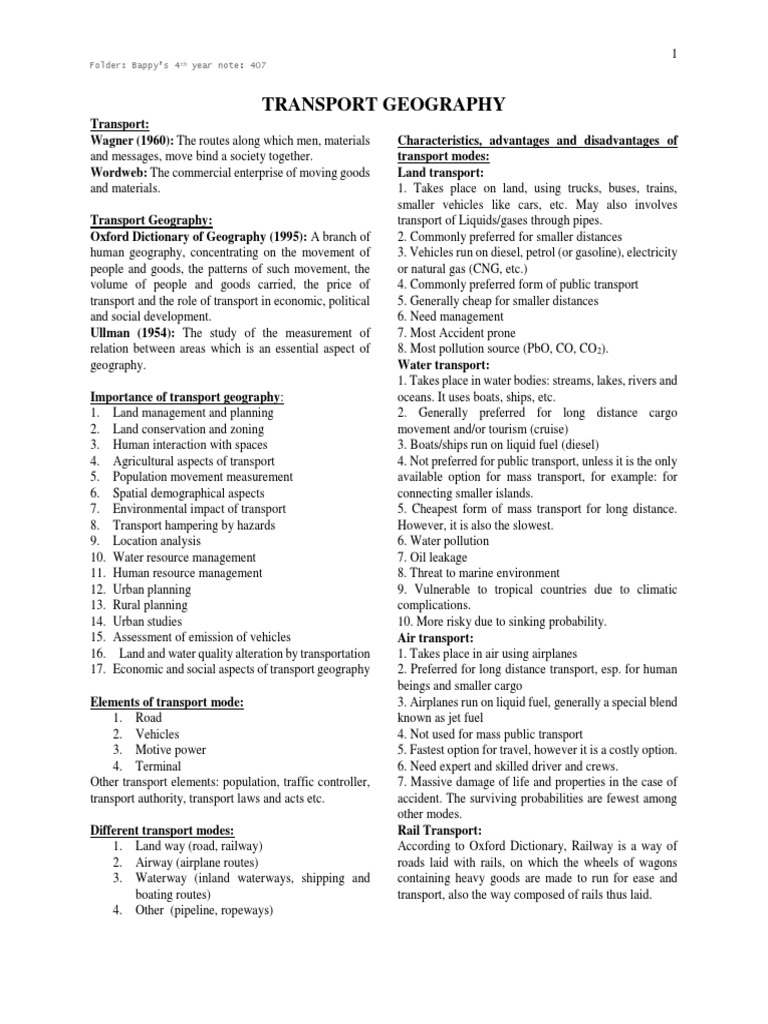 Transport Geography | PDF | Transport | Rail Transport