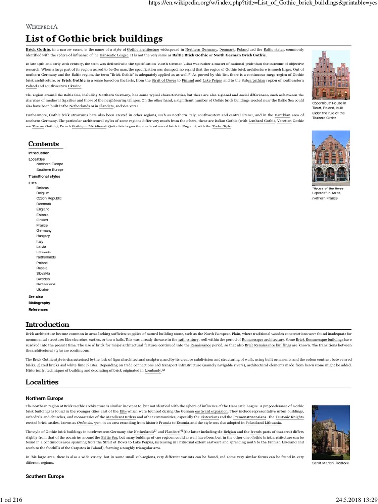 List of Gothic Brick Buildings - Wikipedia20180524133006 | PDF | Gothic ...