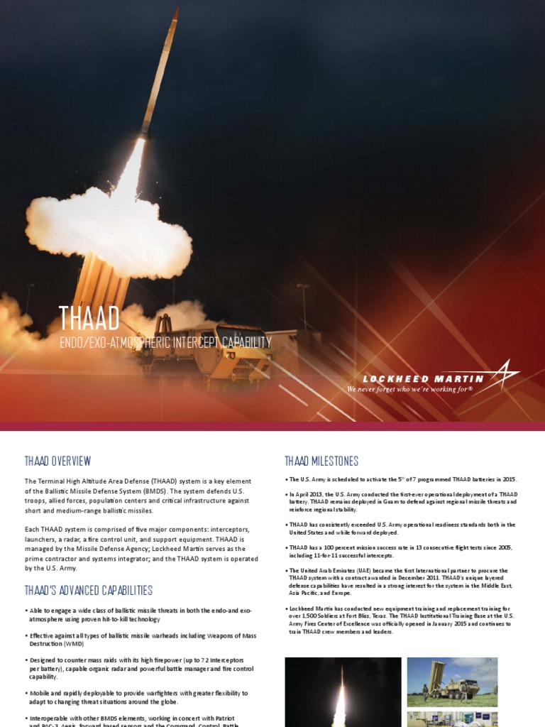 Thaad: Endo/Exo-Atmospheric Intercept Capability | PDF | Missile ...