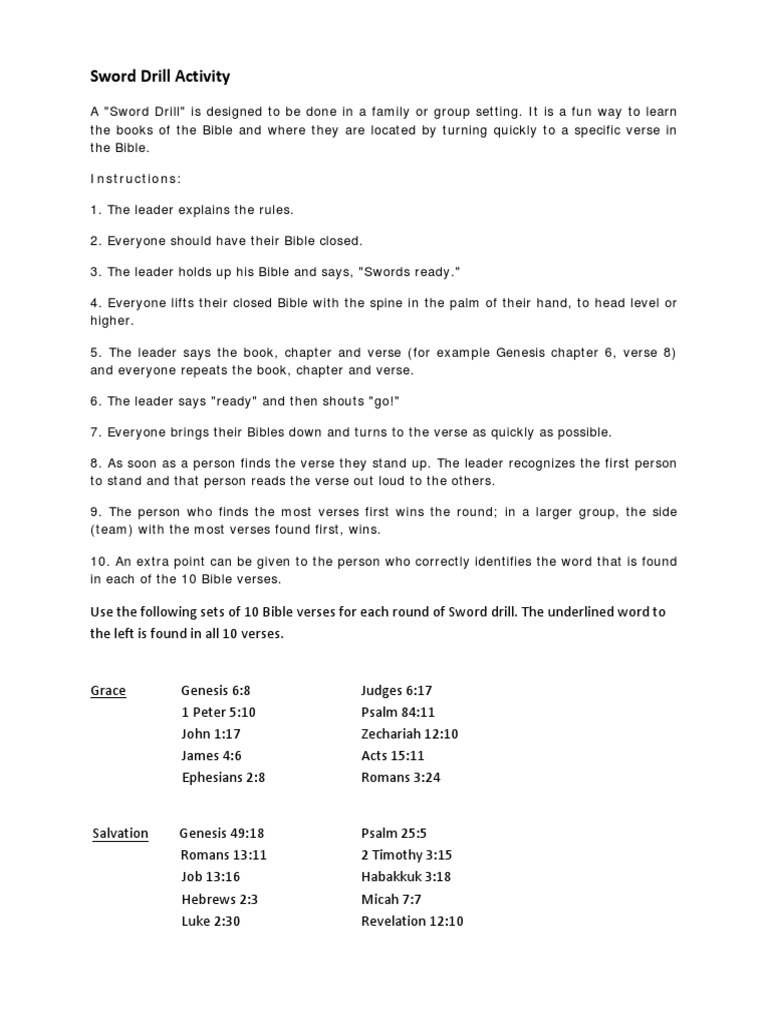 Sword Drill | PDF | Chapters And Verses Of The Bible | Book Of Revelation