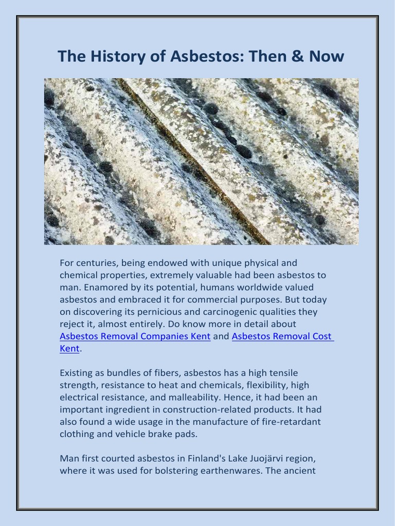 The History of Asbestos: Then & Now: Asbestos Removal Companies Kent ...