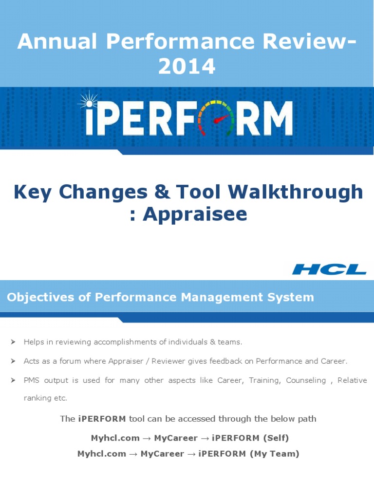 iPERFORM Guide for HCL Employees | PDF | Performance Appraisal | Computing