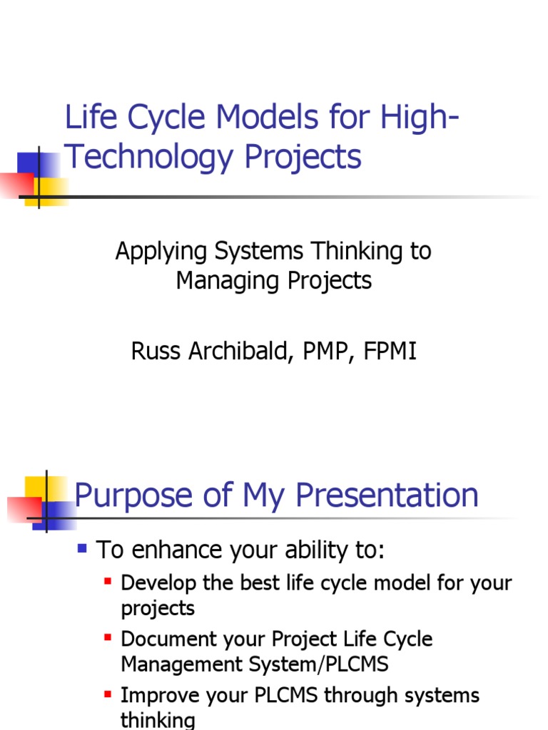 Life Cycle Models For High Technology Projects 2262 | PDF | Product ...