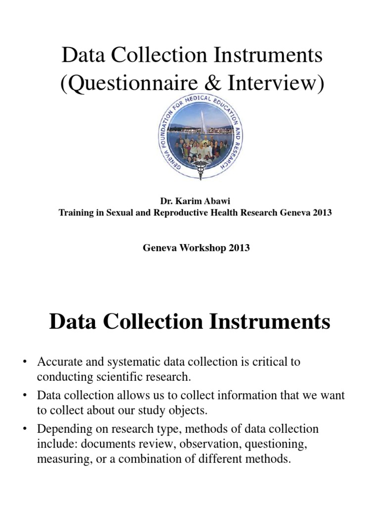 Data Collection Instruments | PDF | Questionnaire | Interview