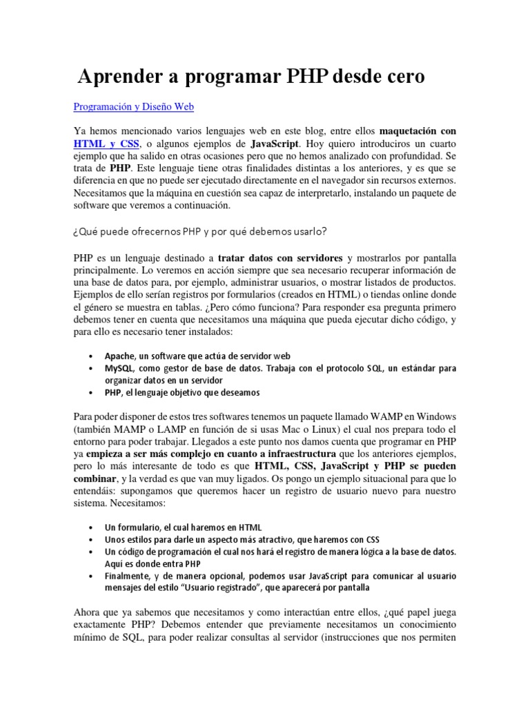 Aprende A Programar PHP | PDF | Php | Servidor web