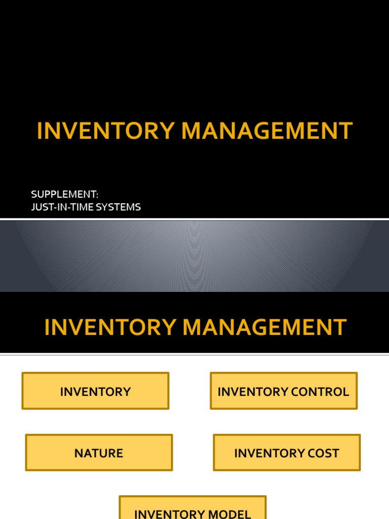 Just-in-Time Inventory Management Guide | PDF