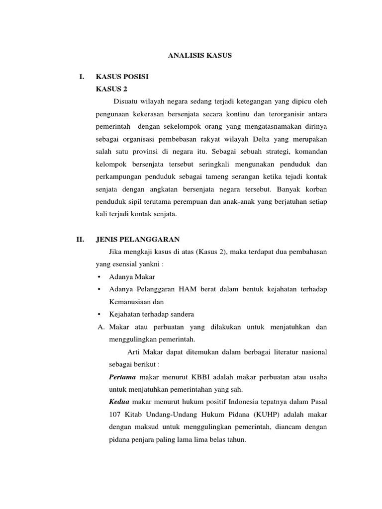 Analisis Kasus: Pertama Makar Menurut KBBI Adalah Makar Perbuatan Atau ...