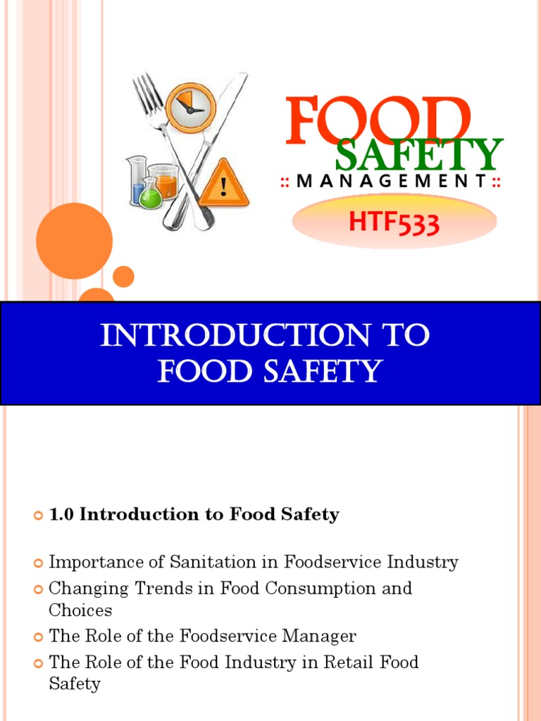 Chapter 1 - Introduction To Food Safety | PDF | Food Safety | Foodservice