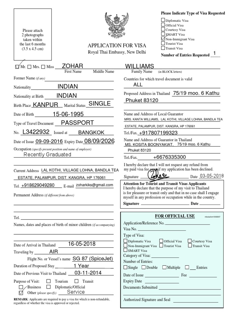 Thailand Visa Application Form Guide | PDF | Travel Visa | Thailand