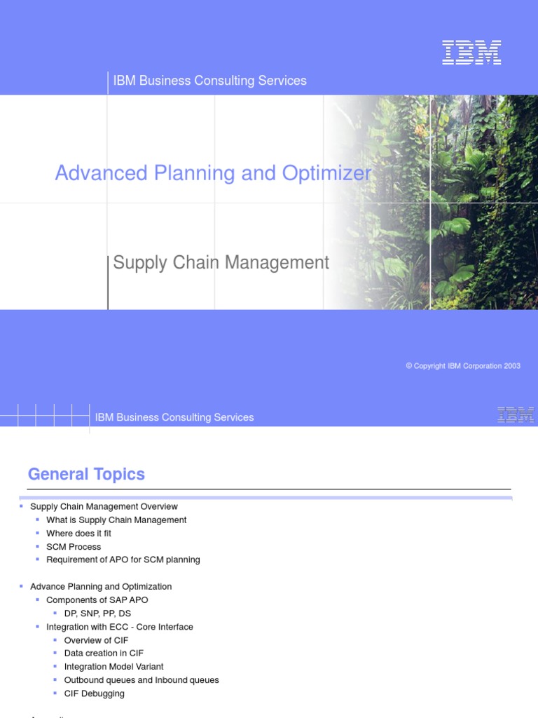 APO Overview | PDF | Supply Chain Management | Supply Chain
