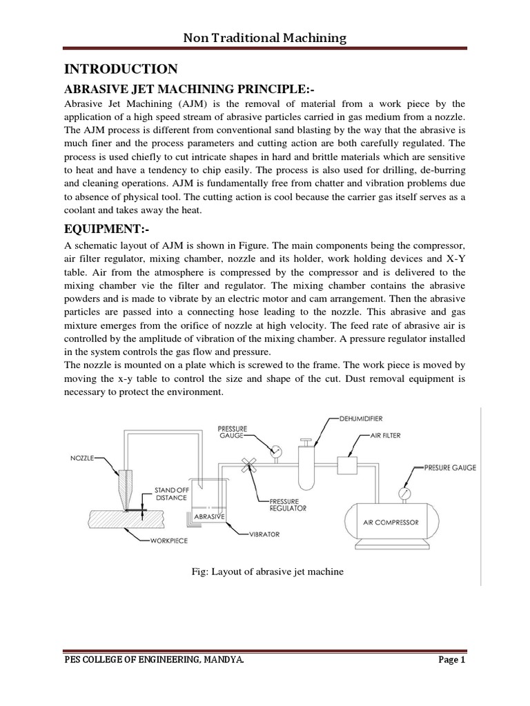 Abrasive Jet Machining | PDF | Nozzle | Engines