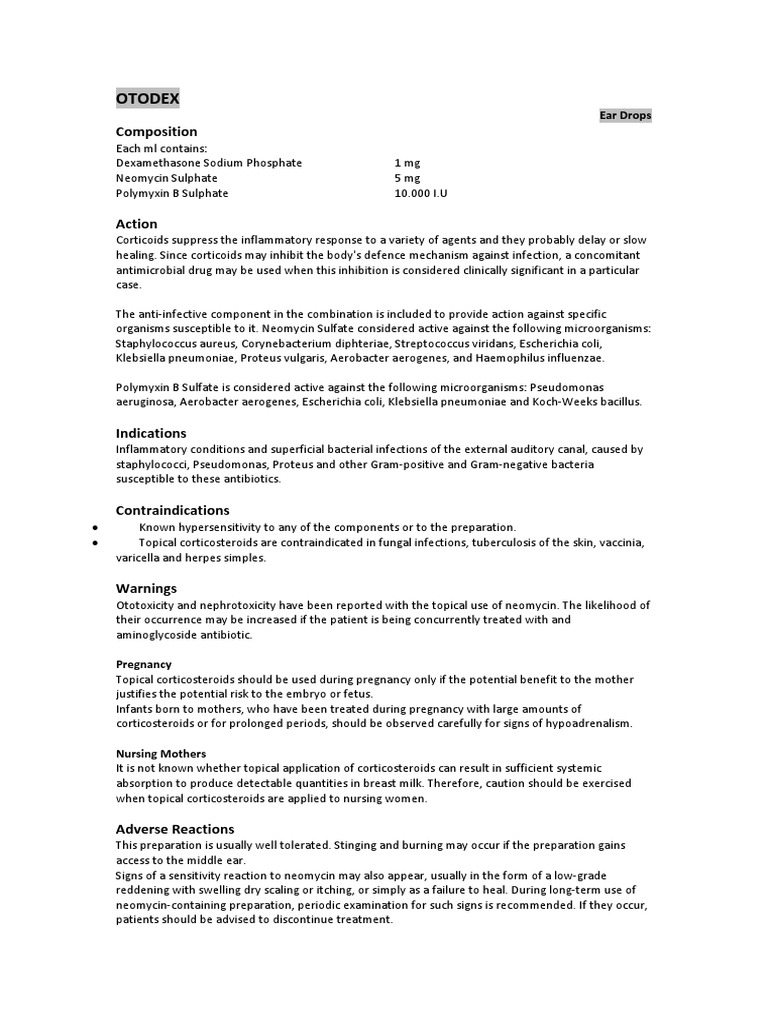 Otodex | PDF | Antibiotics | Pneumonia