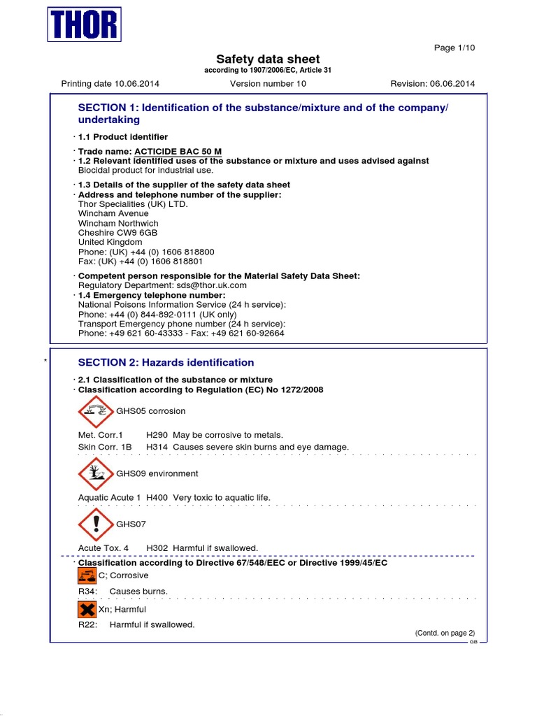 Industrial Biocide Safety Guide | PDF | Toxicity | Dangerous Goods