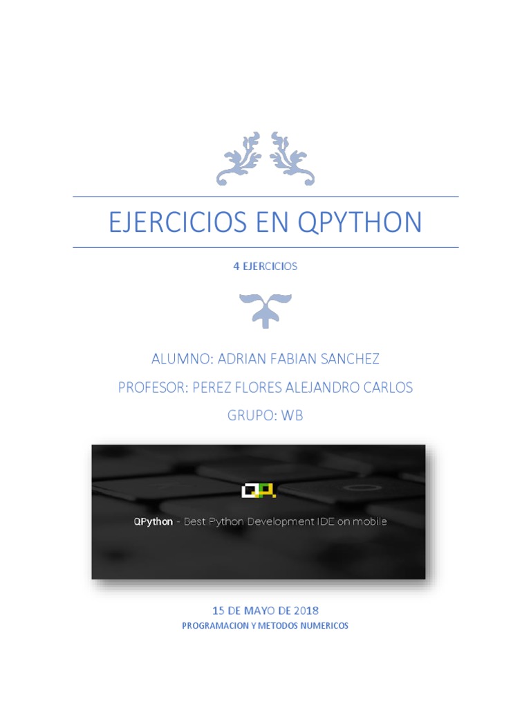 4 Ejercicios en Qpython | PDF