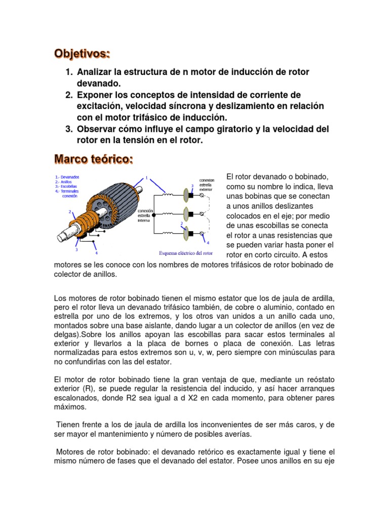 El Motor de Induccion de Rotor Devanado Part1 | PDF | Inductor ...