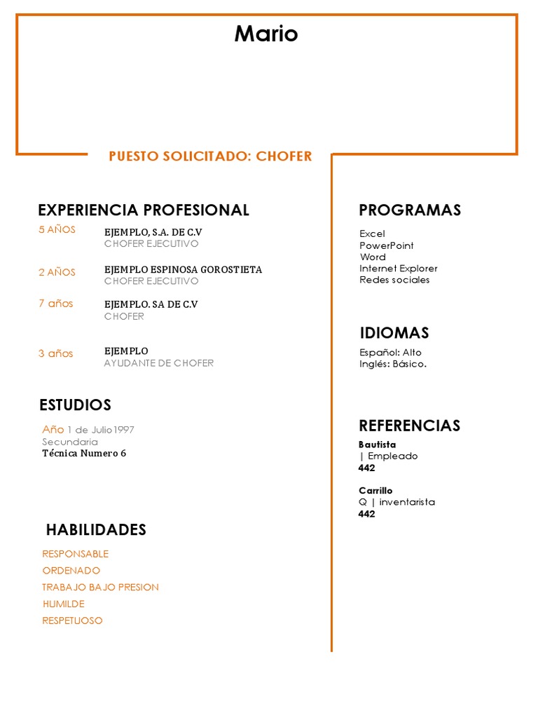 Resume of Mario highlighting his 5 years of experience as an executive ...