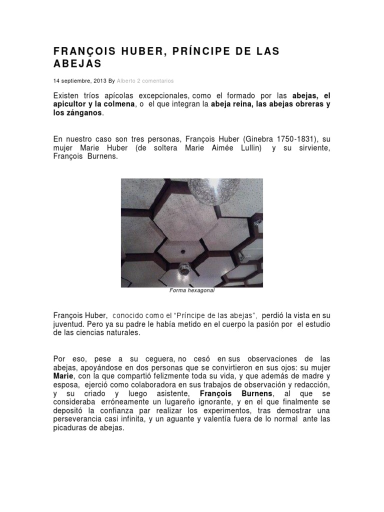 François Huber | PDF | Western Honey Bee | Colmena