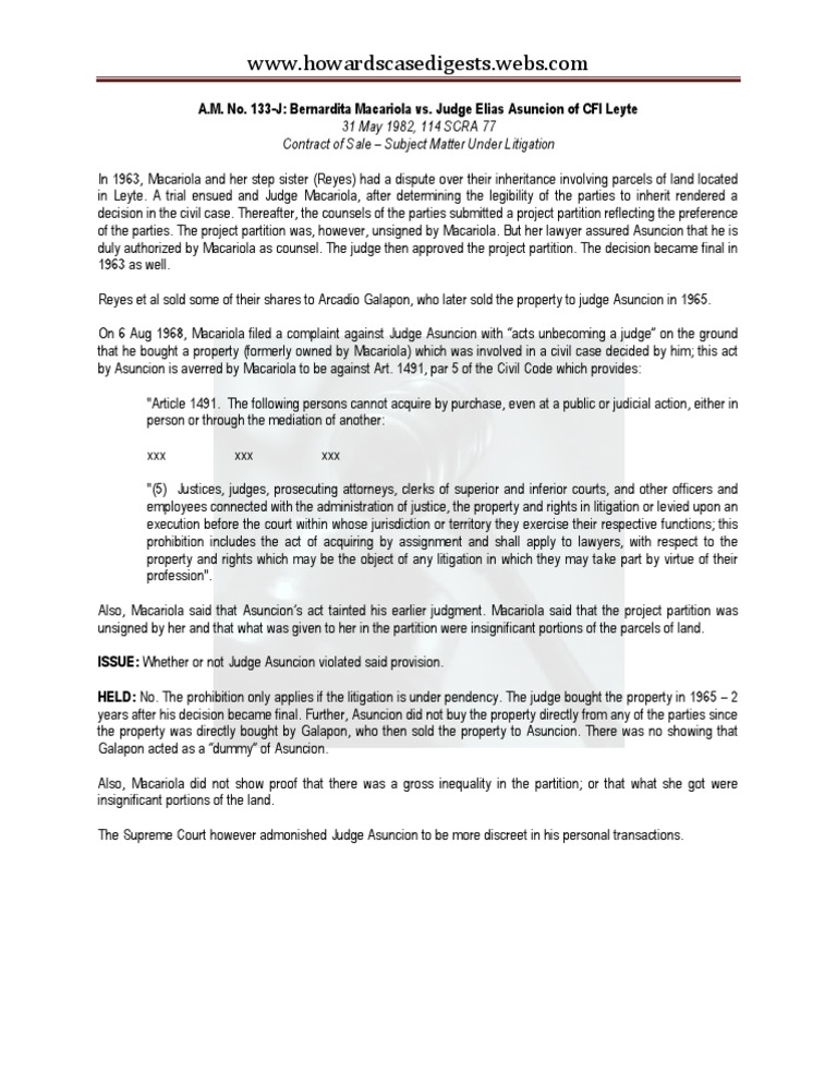 Macariola vs. Judge Elias Asuncion | PDF | Judge | Lawsuit