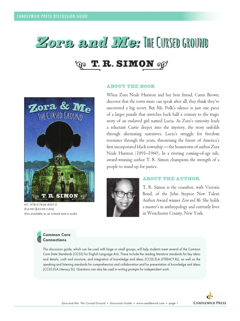Zora and Me: The Cursed Ground by T.R. Simon Discussion Guide | PDF ...
