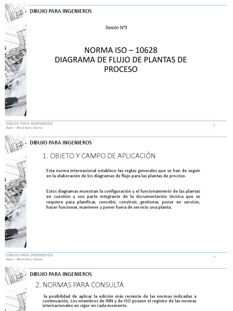 Sesion-06 Diagramas de Proceso ISO 10628 | PDF | Dibujo | Transporte