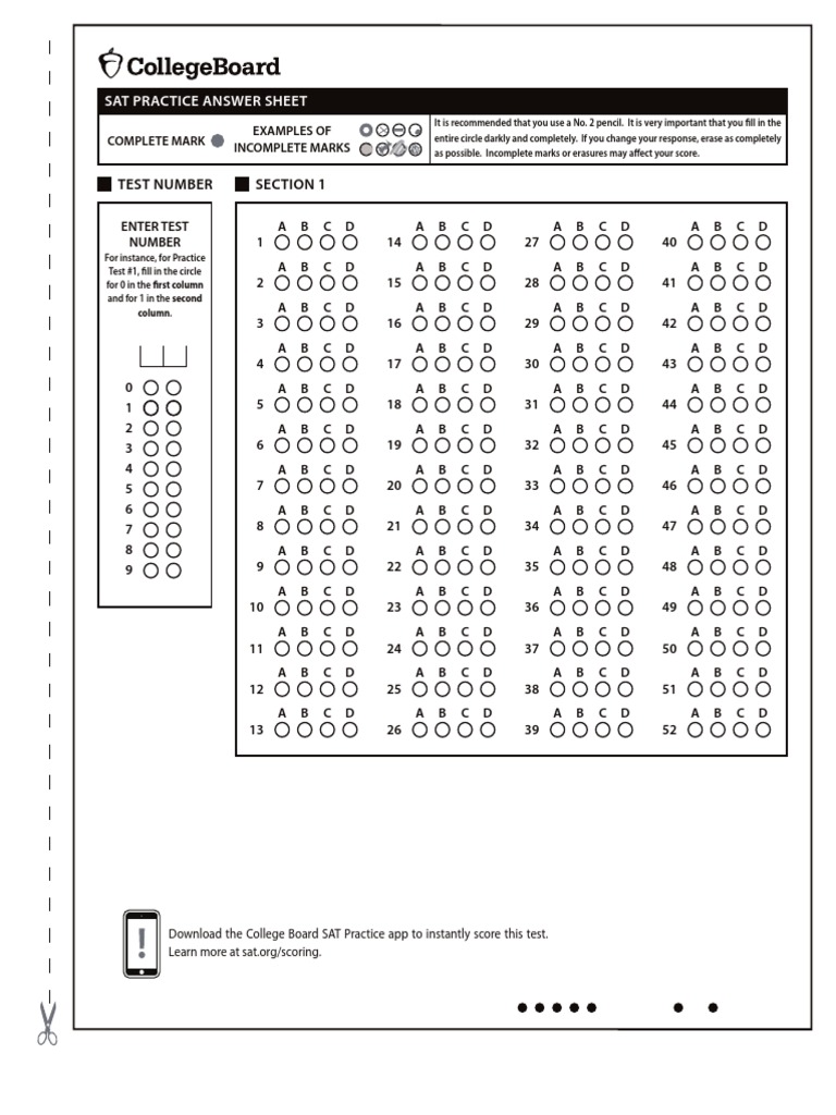 PDF - Sat Practice Answer Sheet PDF | PDF | Sat | Computing And ...