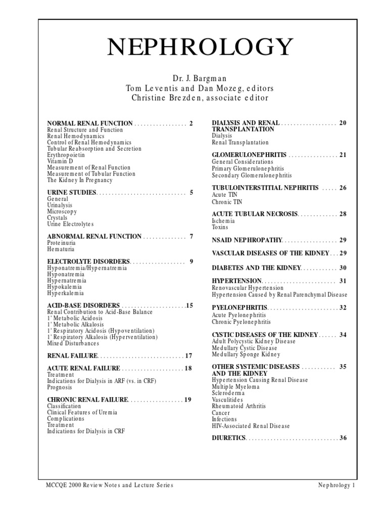 Comprehensive Guide to Nephrology | PDF | Renal Function | Kidney