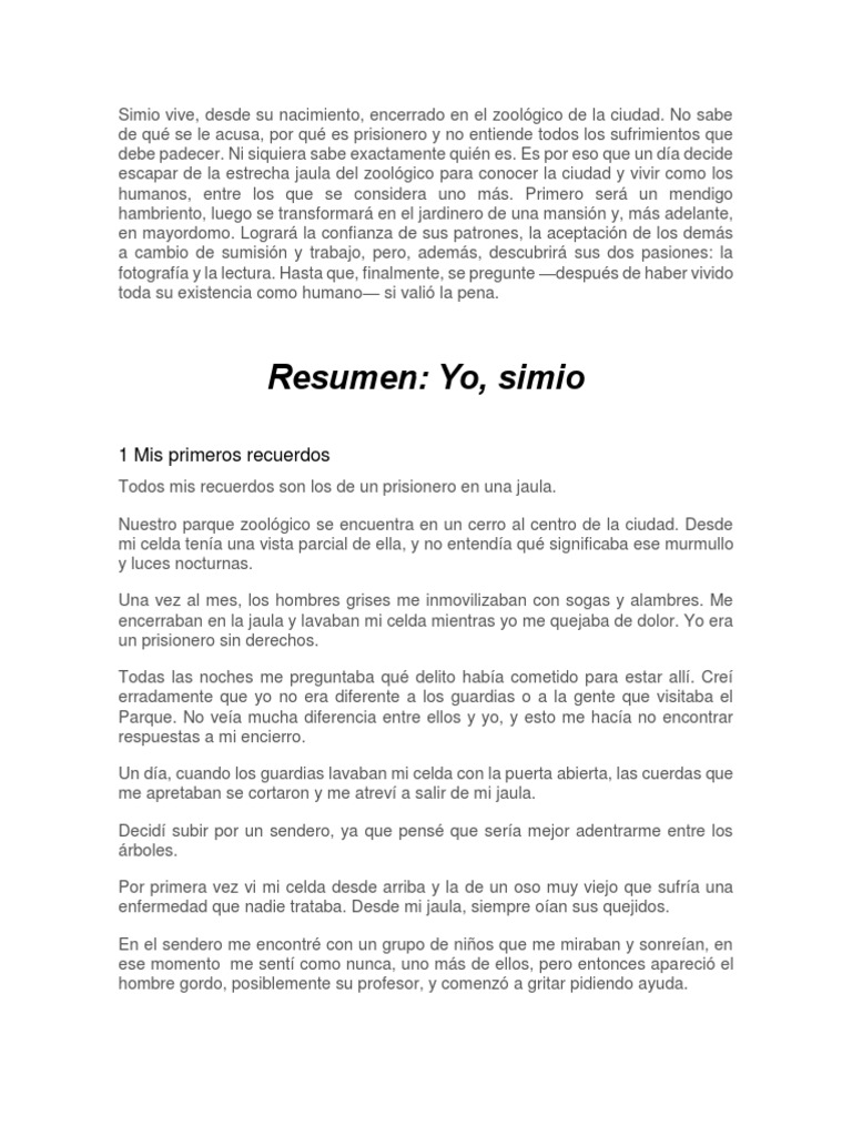 Resumen Yo Simio | PDF