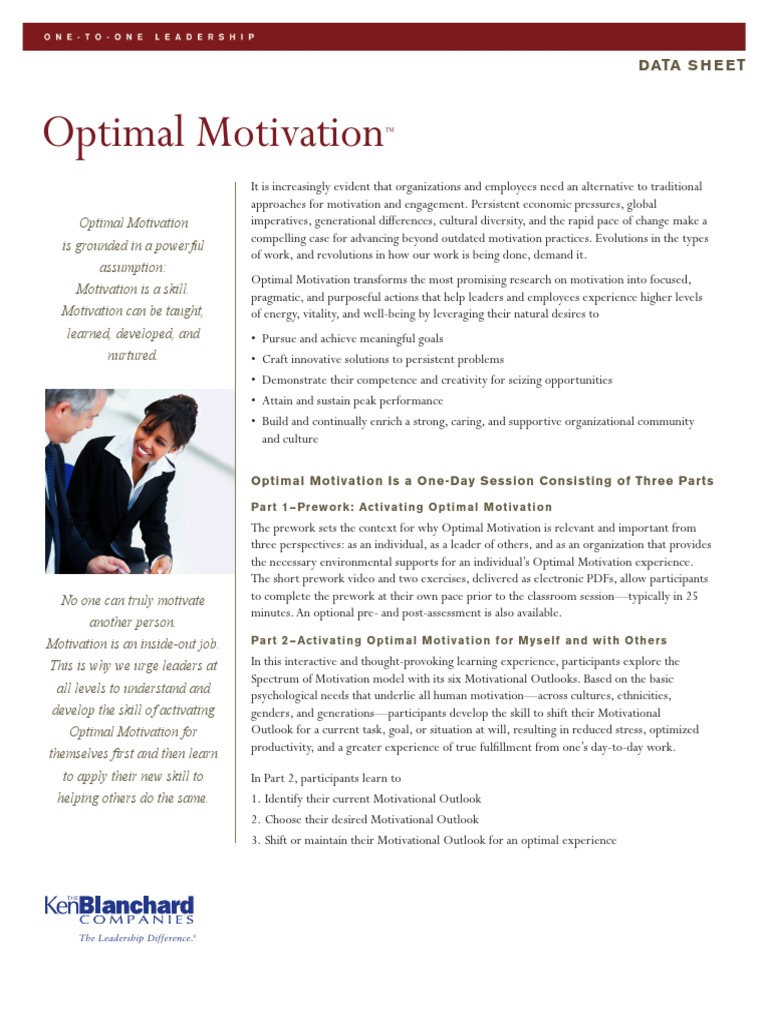 Optimal Motivation | PDF | Motivation | Motivational