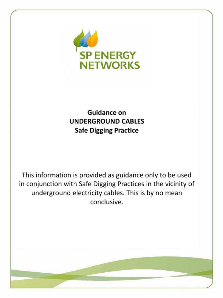 Underground Cables Safe Digging Practices Guidance | PDF | Excavation ...