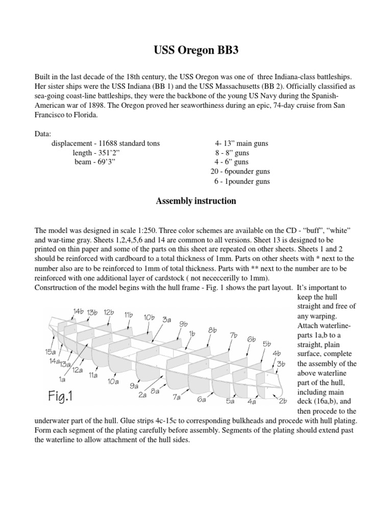 USS Oregon BB3: Epic 74-Day Cruise in Spanish-American War | PDF | Deck ...