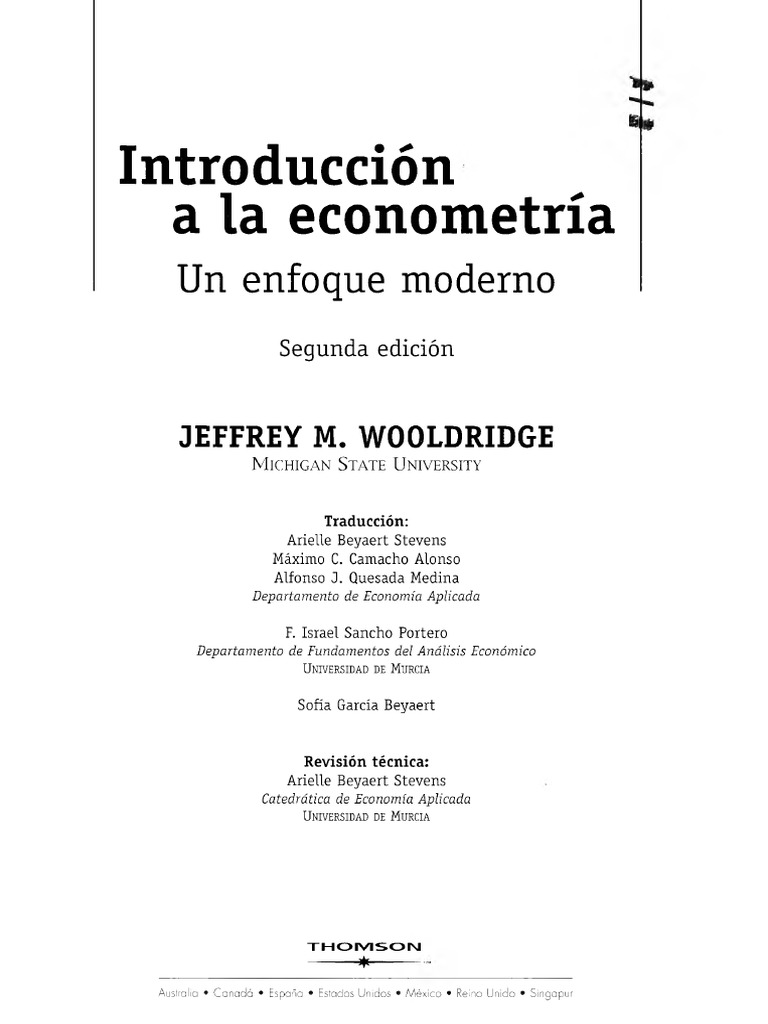 Introducción a La Econometría | PDF | Análisis de regresión | Regresión lineal