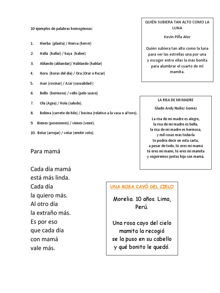 10 Ejemplos de Palabras Homogéneas | Ocio