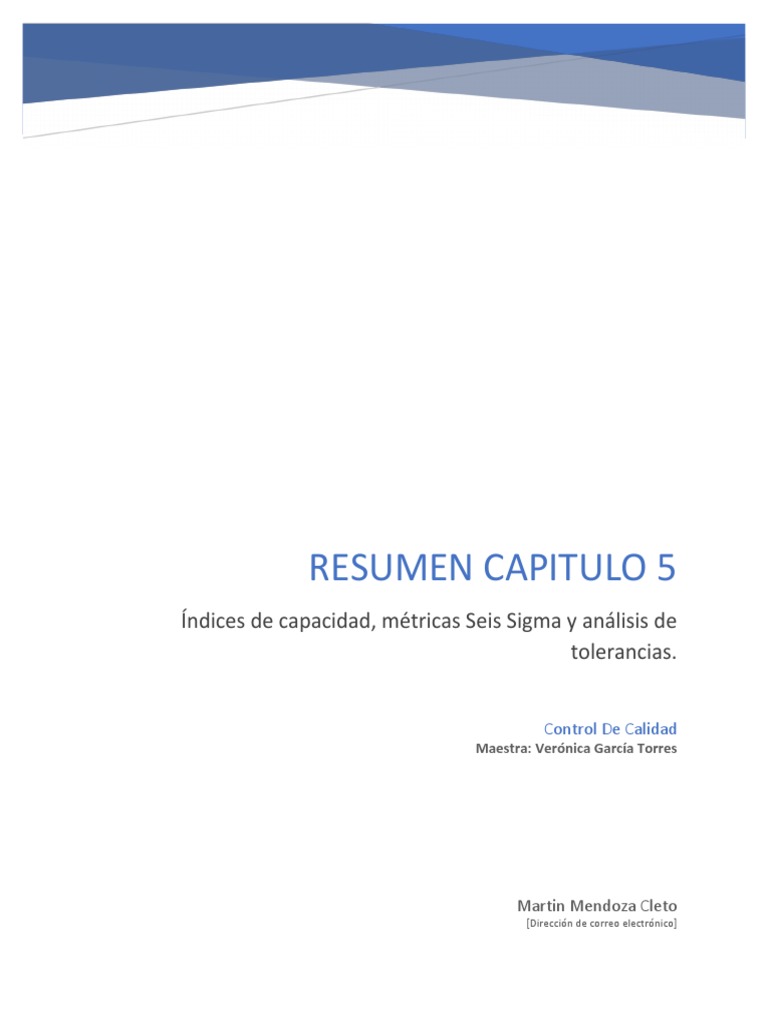 Resumen Capitulo 5 | PDF | Teoría de la estimación | Análisis estadístico
