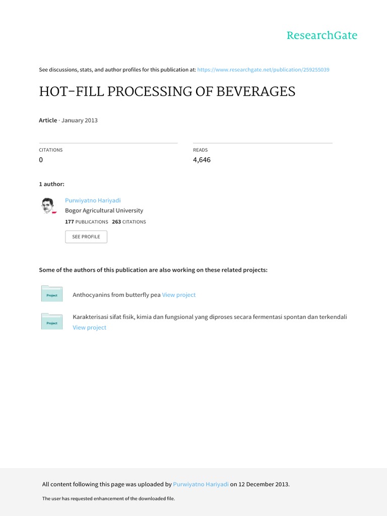 Hot-Fill Beverage Processing Guide | PDF | Vacuum | Water