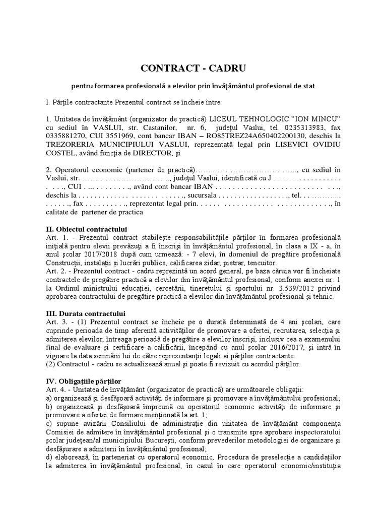 Contract Cadru | PDF